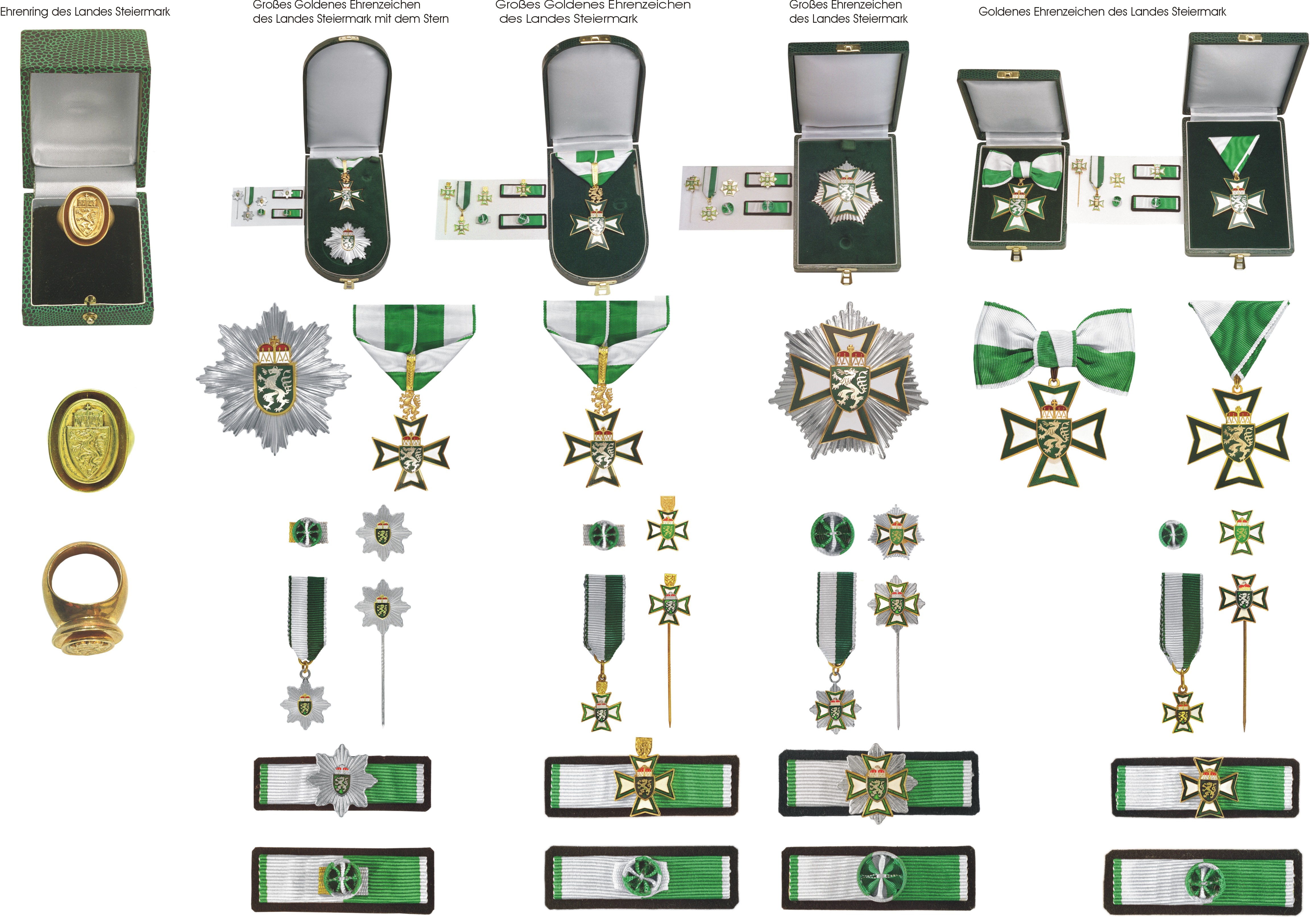 Gesamtübersicht der steirischen Ehrenzeichen - Verwaltung - Land Steiermark